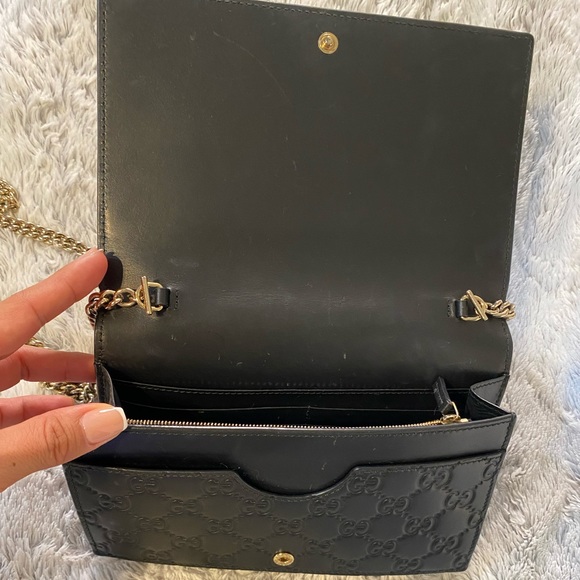 Gucci | Bags | Gucci Chain Guccissima Bow Blk Cross Body | Poshmark